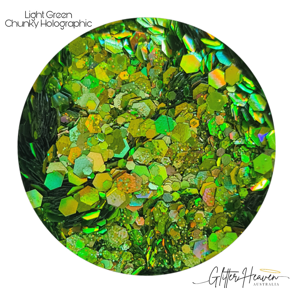 Light Green Chunky Holo | Glitter Heaven Australia