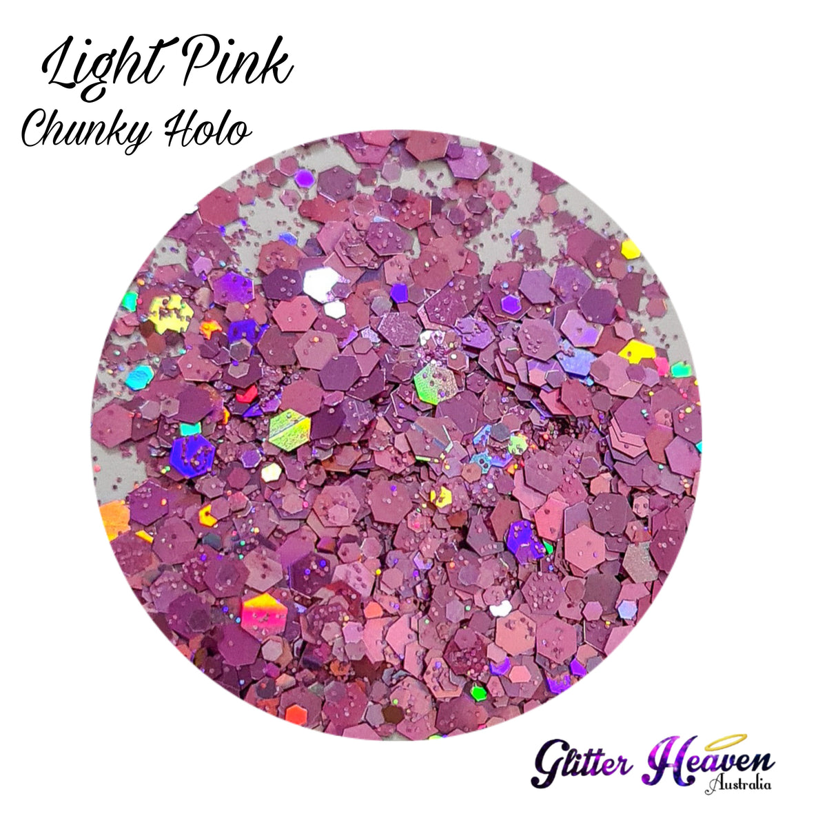 Light Pink Chunky Holo | Glitter Heaven Australia